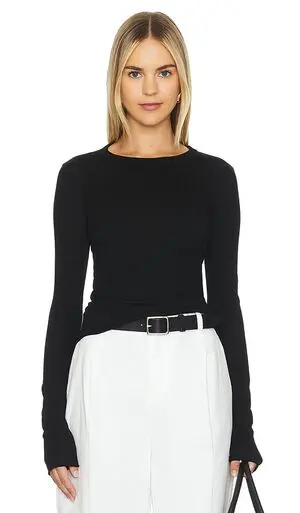 Cotton Citizen The Marbella Long Sleeve Top - Jet Black
