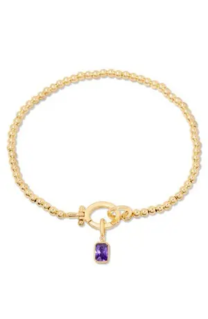 BROOK & YORK Mackenzie Birthstone Bracelet - Gold - February