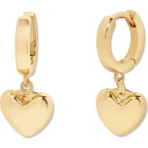 BROOK & YORK Brook And York Ruby Heart Drop Huggie Earrings