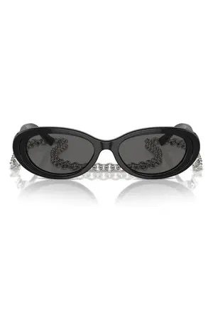 Tiffany & Co. 54mm Oval Sunglasses With Chain