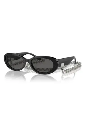 Tiffany & Co. 54mm Oval Sunglasses With Chain