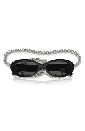 Tiffany & Co. 54mm Oval Sunglasses With Chain