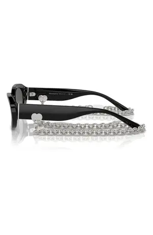 Tiffany & Co. 54mm Oval Sunglasses With Chain