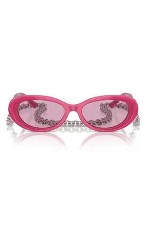 Tiffany & Co. Tiffany & Co. 54mm Oval Sunglasses With Chain Fuchsia/violet