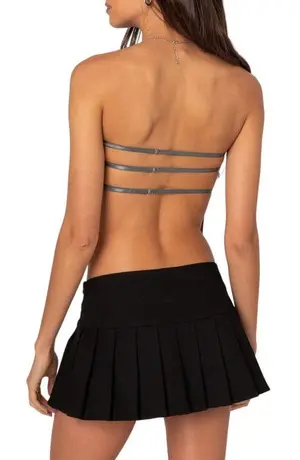 EDIKTED Pinstripe Strapless Top