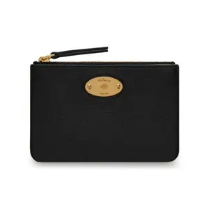 Mulberry Plaque Small Leather Zip Coin Pouch - Black