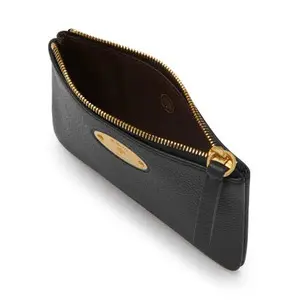 Mulberry Plaque Small Leather Zip Coin Pouch - Black