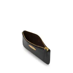 Mulberry Plaque Small Leather Zip Coin Pouch - Black