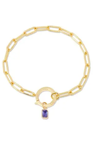 BROOK & YORK Colette Birthstone Paper Clip Chain Bracelet - Gold - June