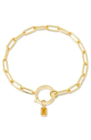 BROOK & YORK Colette Birthstone Paper Clip Chain Bracelet - Gold - November