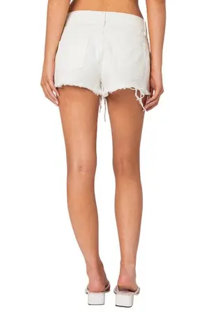 EDIKTED Matilda Distressed Denim Shorts