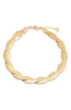 BROOK & YORK Haven Snake Chain Anklet - Gold