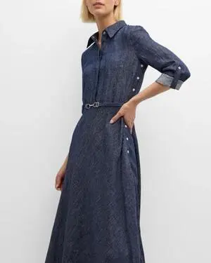 Gabriela Hearst Marley Belted Maxi Shirtdress