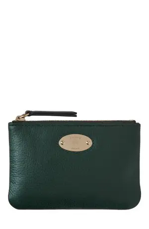 Mulberry Plaque Leather Coin Pouch - Mulberry Green