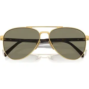 Prada 61mm Pilot Sunglasses - Lite Brown
