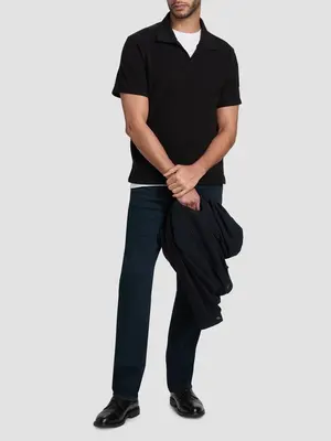 FRAME Johnny Collar Polo Shirt - Black