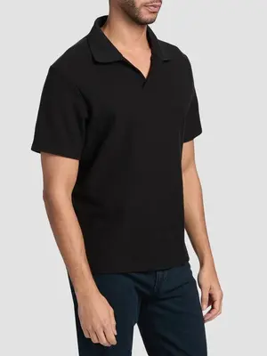 FRAME Johnny Collar Polo Shirt - Black