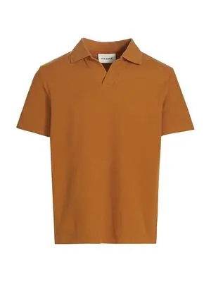 FRAME Johnny Collar Polo Shirt Rust