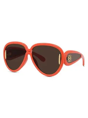 Loewe X Paula's Ibiza 65mm Wave Mask Pilot Sunglasses - Orange Dark Grey