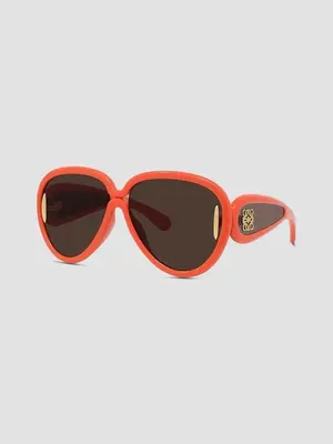 Loewe X Paula's Ibiza 65mm Wave Mask Pilot Sunglasses - Orange Dark Grey
