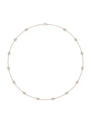 LAB GROWN DIAMONDS 14k Rose Gold & Lab-grown 7-diamond Station Necklace/0.70 - 2.10 Tcw