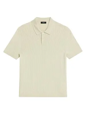 Theory Cable-knit Polo Shirt New Sand