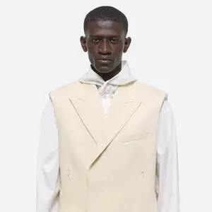 Helmut Lang Sleeveless Linen Blazer