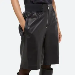 Helmut Lang Leather Bomber Shorts