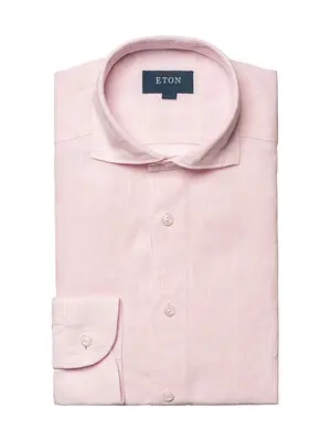 Eton Contemporary-fit Linen Shirt Pink