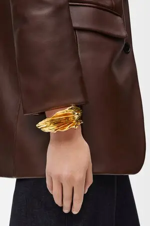 Loewe X Lynda Benglis Pleated Fan Cuff - Gold