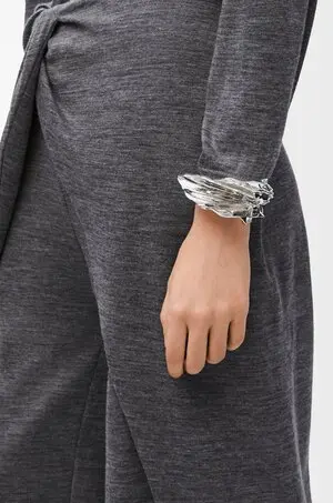 Loewe X Lynda Benglis Sterling Pleated Fan Cuff - Silver