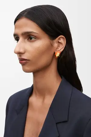 Loewe Foam Drip Earrings - Gold/red
