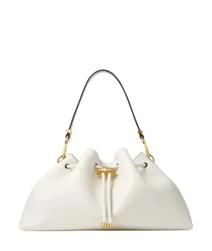 JIMMY CHOO Cinch Medium Leather Shoulder Bag - Neutral
