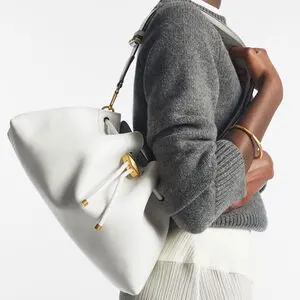 JIMMY CHOO Cinch Medium Leather Shoulder Bag - Neutral