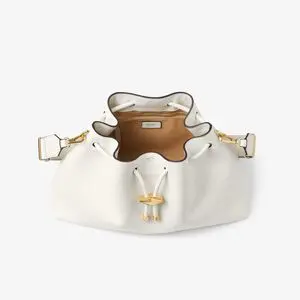 JIMMY CHOO Cinch Medium Leather Shoulder Bag - Neutral