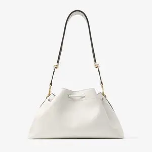 JIMMY CHOO Cinch Medium Leather Shoulder Bag - Neutral