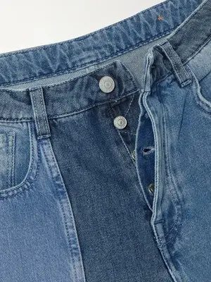 FORTELA Patchwork Straight-leg Jeans - Blue