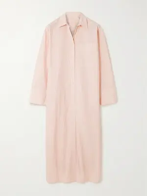 BY MALENE BIRGER Perros Striped Organic Cotton-poplin Midi Dress