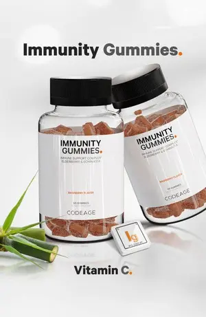 CODEAGE Immunity Gummies + Vitamin C Vegan Supplement