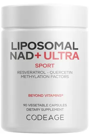 CODEAGE Liposomal Nad+ Ultra + Resveratrol & Vitamin B Supplement - White