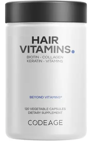 CODEAGE Hair Vitamins + Biotin Collagen Supplement - White
