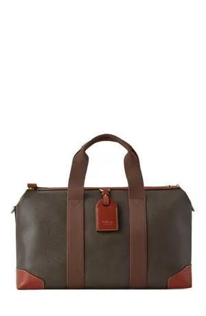 Mulberry Heritage Day Clipper Eco Scotchgrain Duffle - Mole-cognac