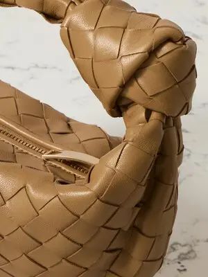 Bottega Veneta Jodie Mini Knotted Intrecciato Leather Shoulder Bag - Brown