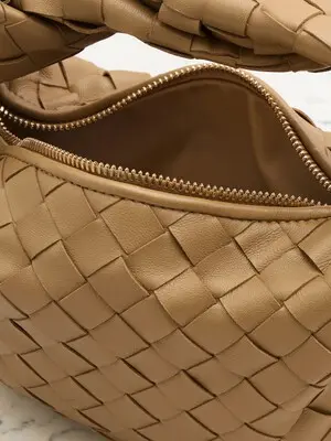 Bottega Veneta Jodie Mini Knotted Intrecciato Leather Shoulder Bag - Brown