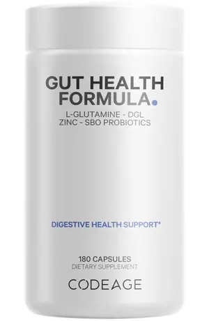 CODEAGE Gut Health Formulal-glutamine Probiotics & Prebiotics - White