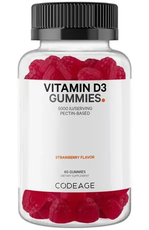 CODEAGE Vitamin D3 Gummiesvitamin D 5000 Iu Supplement - White