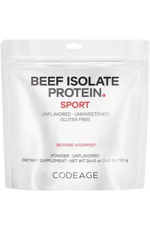 CODEAGE Grass-fed Beef Isolate Protein Powder Supplement - White