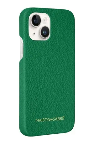 MAISON DE SABRE Leather Phone Case - Emerald Green