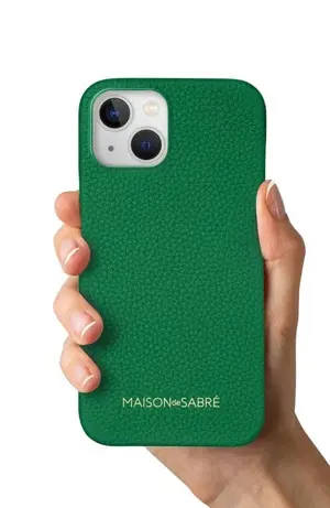 MAISON DE SABRE Leather Phone Case - Emerald Green