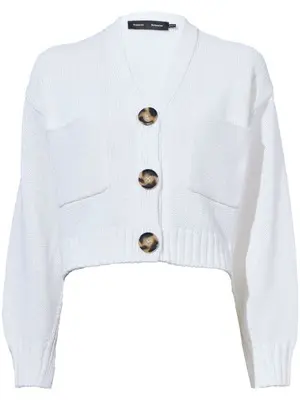 Proenza Schouler Cropped Knit Cardigan - White